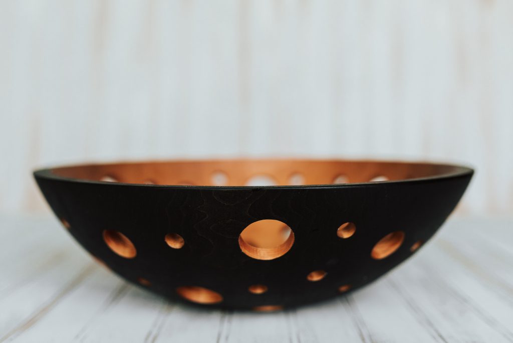 Ebonized Cherry Wooden Fruit Bowl | Holland Bowl Mill | Famous Wooden Bowls